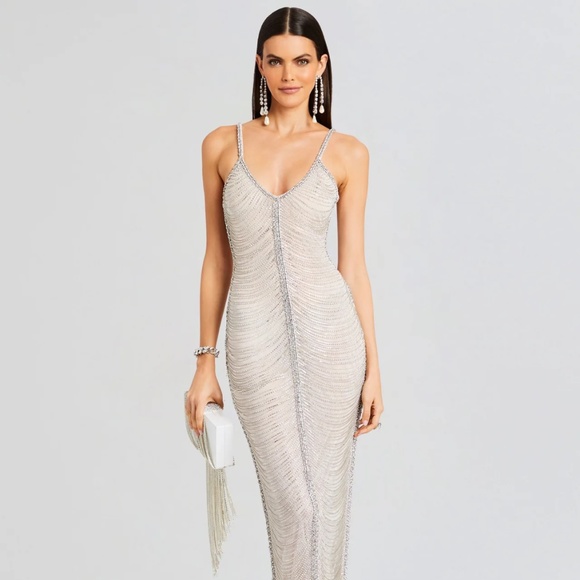 Retrofete | Dresses | Retrofete Irina Maxi Dress Silver | Poshmark
